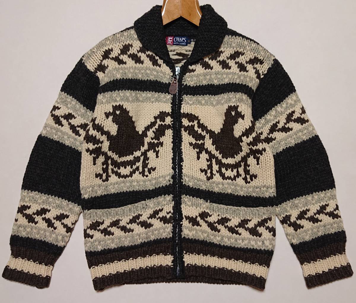 CHAPS RALPH LAUREN チャップス ラルフローレン カウチン セーター カーディガン ニット M ジップ ジャケット ...