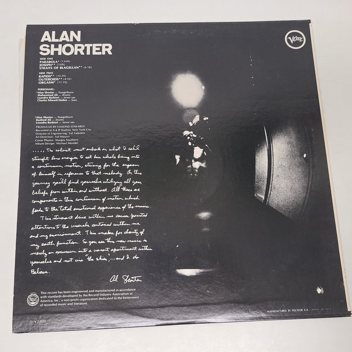 LPレコード / アラン ショーターとガトー バルビエリ パラボラ ALAN SHORTER / MV 2073 M005(ジャズ一般)｜売買 ...