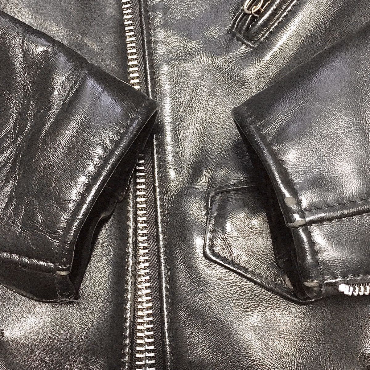 Schott ショット 613H ワンスター ダブルライダース ホースハイド ビンテージ vintage Dポケ レザージャケット モーターサイクル(ライダースジャケット)｜売買された ...