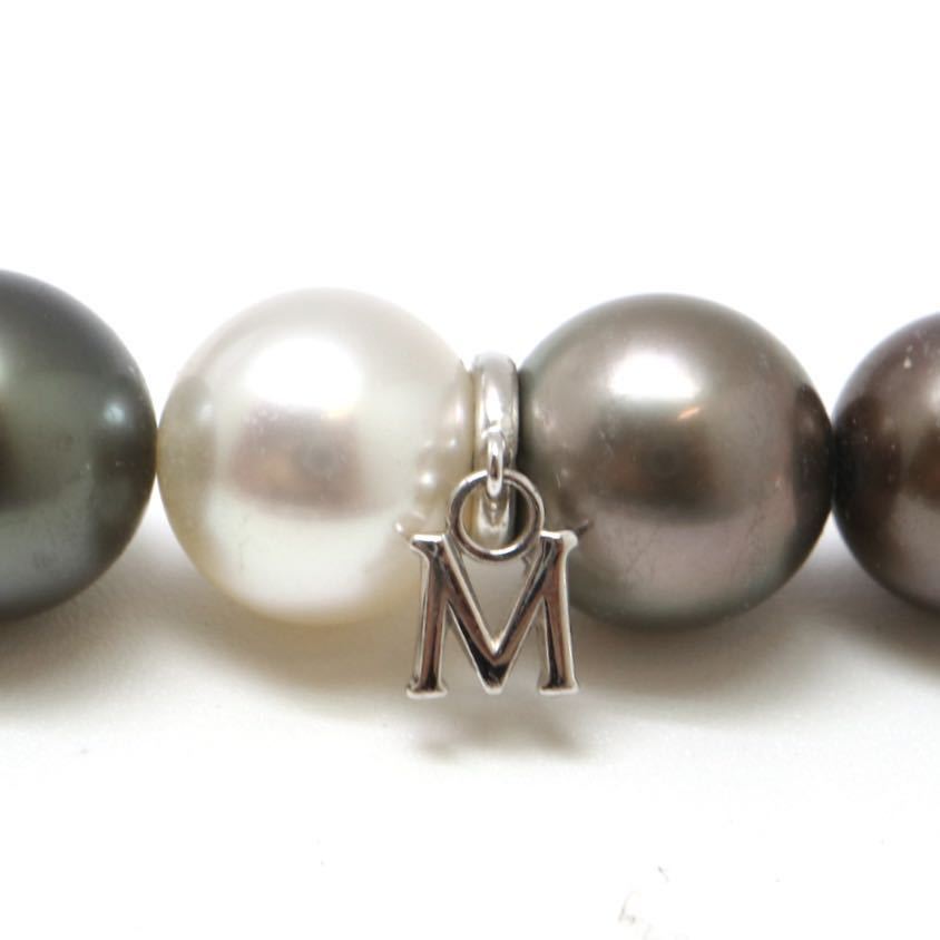 良質 MIKIMOTO ミキモト K18WG チャーム付き南洋白蝶/黒蝶真珠ネックレス 59.3g 43.5cm 8.5-11.0mm珠 パール golden pearl EC5(ネックレス ...