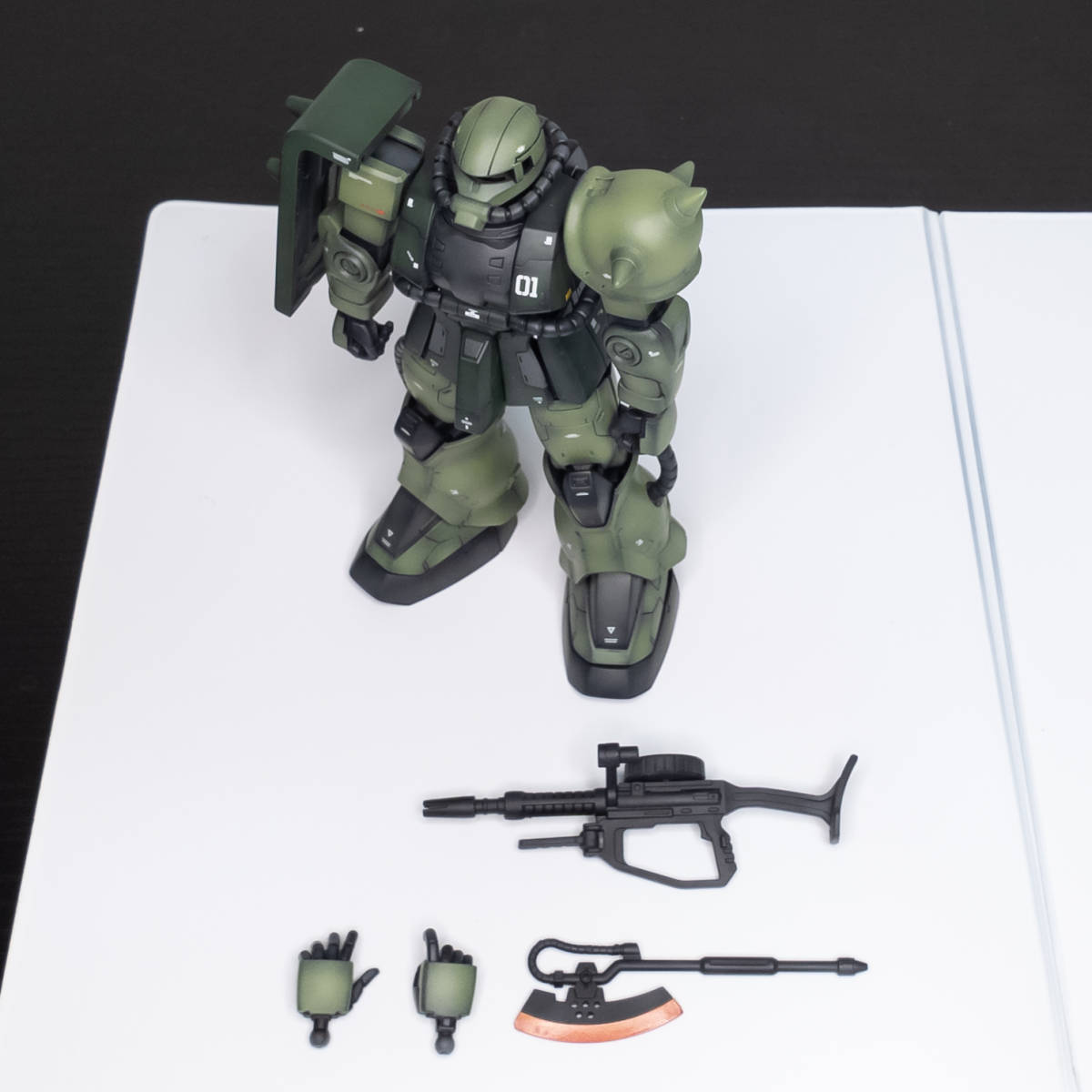 HG ザク Ⅱ 陸戦型ザク 塗装済完成品プラモデル 改造 改修 機動戦士ガンダム 第08MS小隊 ガンプラ MS06JC 1/144 量産型 ジオン HGUC 08小隊(完成品)｜売買された ...