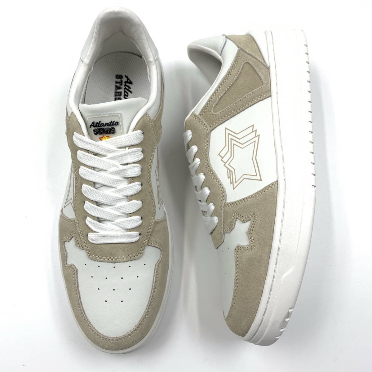 サイズ選択 定価35200円 アトランティックスターズ ホワイトスニーカー スターパッチ ローカット Atlantic STARS NANTO ...