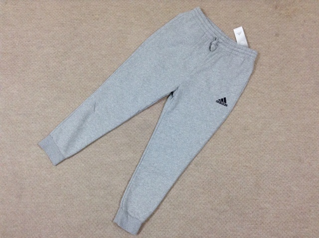 アディダス エッセンシャルズ レギュラー テーパードパンツ スエット スウェット グレー XL 刺繍ロゴ ファッション adidas ...
