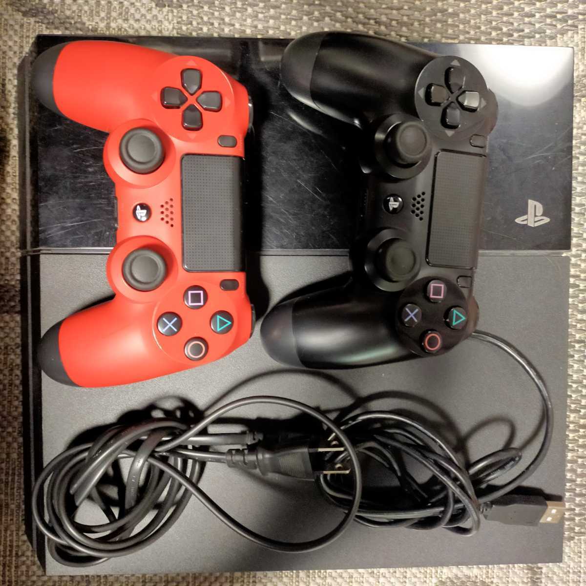 動作確認 元箱 純正コントローラー2個 プレイステーション4 PS4 500GB 本体 プレステ4 SONY PlayStation4 CUH ...