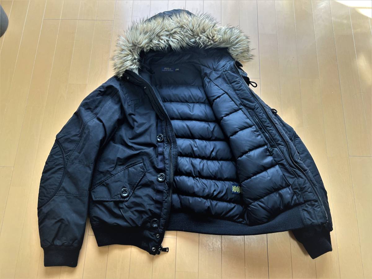 極 名作N2-JACKET ダウン入 ラルフローレン 本物を知る大人にオススメするボンバージャケット 撥水62x38クロス&豪華フェイクファー ...