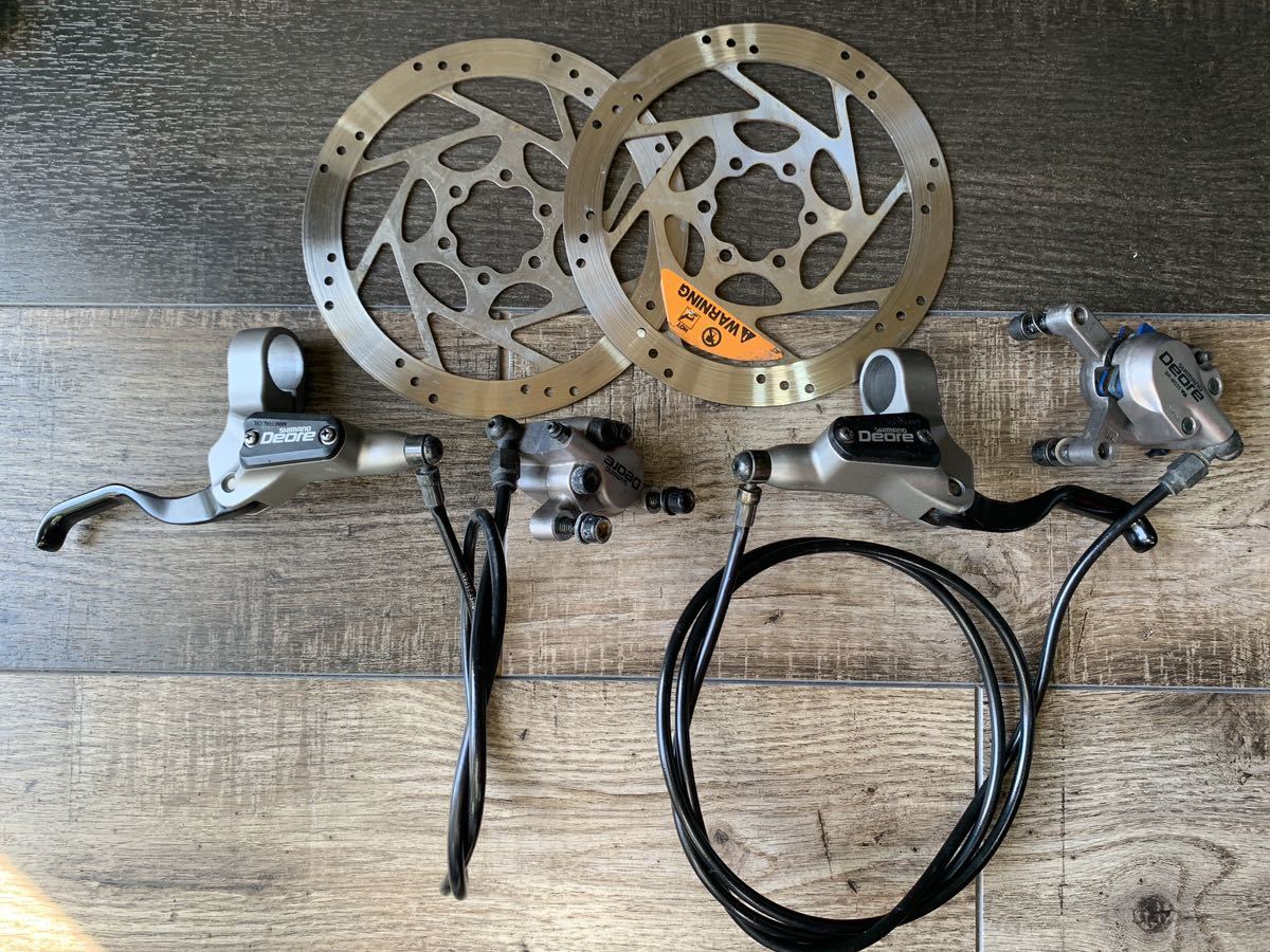 良品 SHIMANO シマノ DEORE ディオーレ BL BR -M555 / SM-RT60 前後セット 動作良好 OLD 部品多数出品中 ...