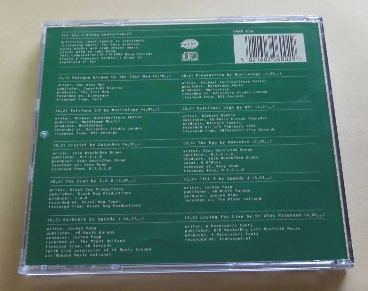 Artificial Intelligence CD Warp Records Autechre Speedy J Alex Paterson Richie Hawtin IDM Techno ...