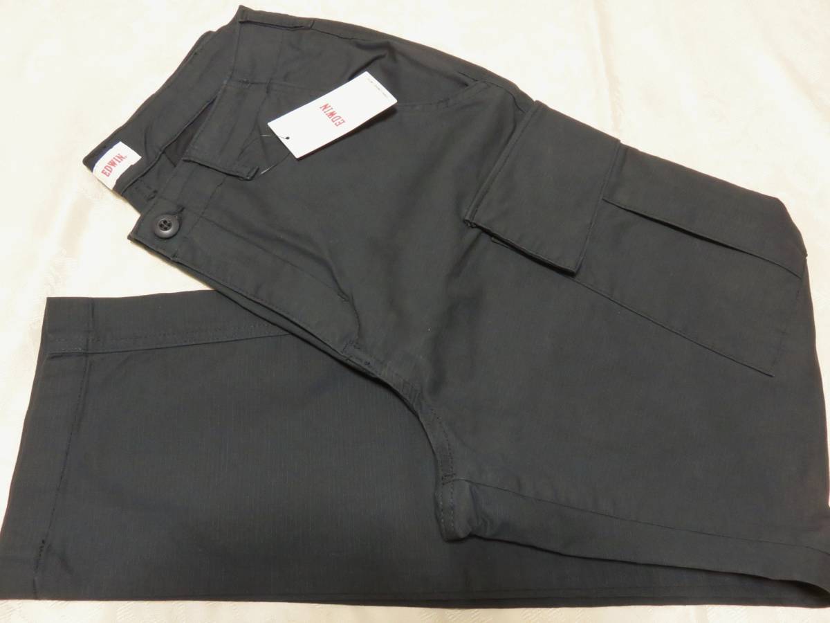 タグ付 EDWIN ストレッチ ルーズ カーゴ パンツ メンズM ブラック/黒 GEV204 エドウィン ポケット豊富(ボトムス)｜売買されたオークション情報、yahooの商品情報をアーカイブ ...