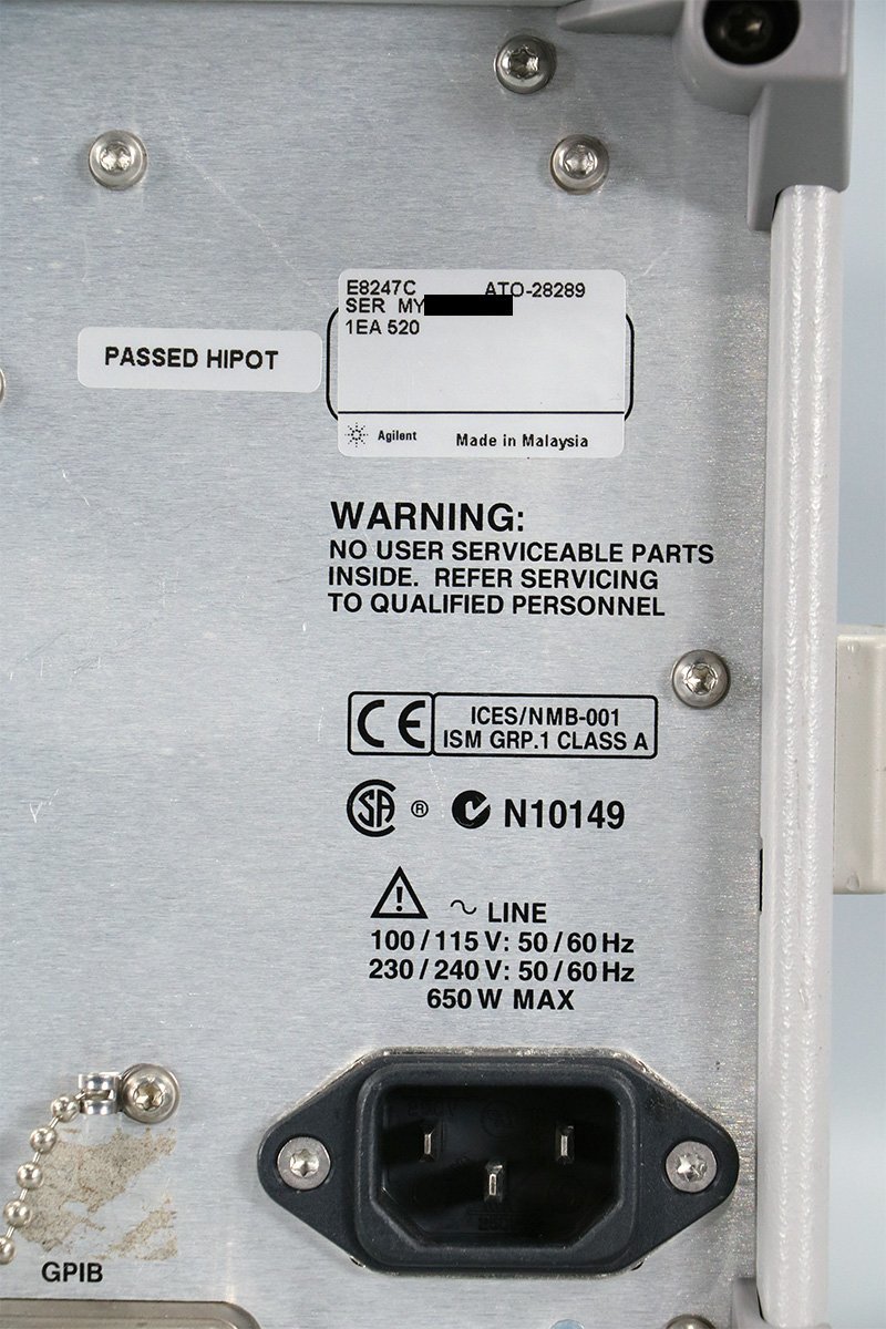 再出品 Agilent PSG CW信号発生器 E8247C 250kHz 20GHz OP:1EA 520 通電確認済 アジレント ...