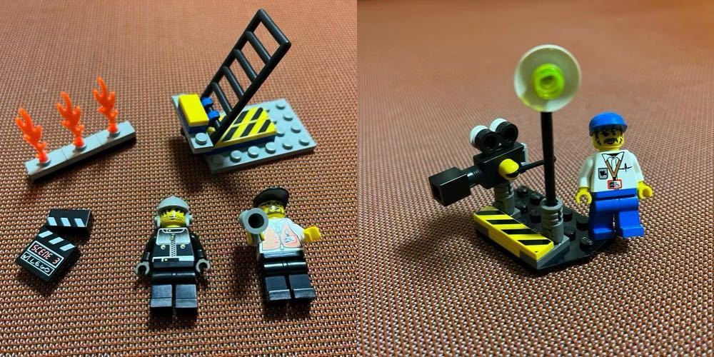 LEGO レゴ スタジオ シリーズ 1356 1357 カメラマン スタントマン カタパルト ミニフィグ セット STUDIO STUNT ...