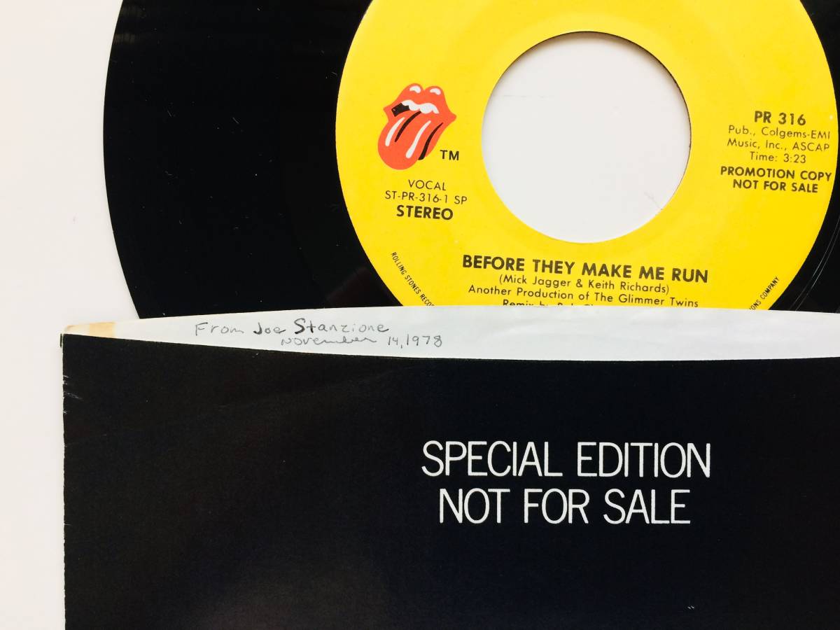 〇THE ROLLING STONES 本物 USオリジナルプロモ STEREO/MONO BEFORE THEY MAKE ME RUN 7inch 45 PR 316 ローリングストーンズ ...