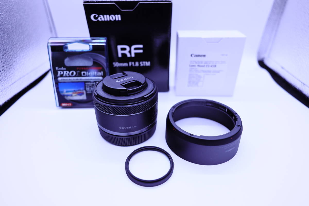 RF50mm F1.8 STM RF5018STM 3点セット LensHood ES-65B Kenko PRO1 protector レンズフード ケンコートキナー プロテクター ...