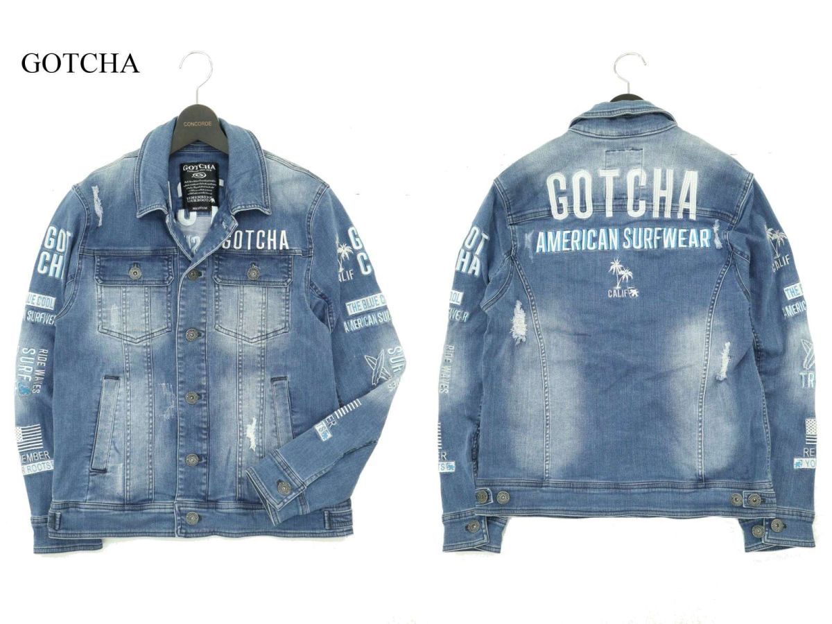 20AW GOTCHA ガッチャ 通年 ダメージ加工 サーフ 袖 刺繍 ロゴ デニム ジャケット Gジャン Sz.M メンズ A3T10007_9#O(ガッチャ)｜売買されたオークション情報 ...