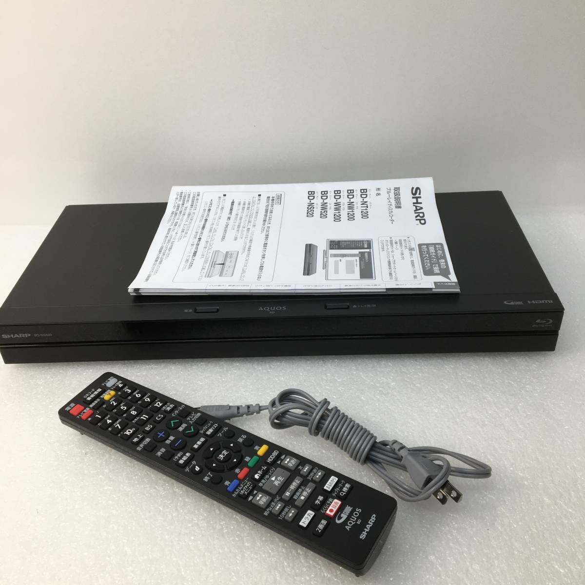 SHARP Blu-ray レコーダー シャープ ブルーレイディスクレコーダー 型番 BD-NS520 リモコン 電源コード B-CASカード 説明書 ユーズド(シャープ)｜売買された ...