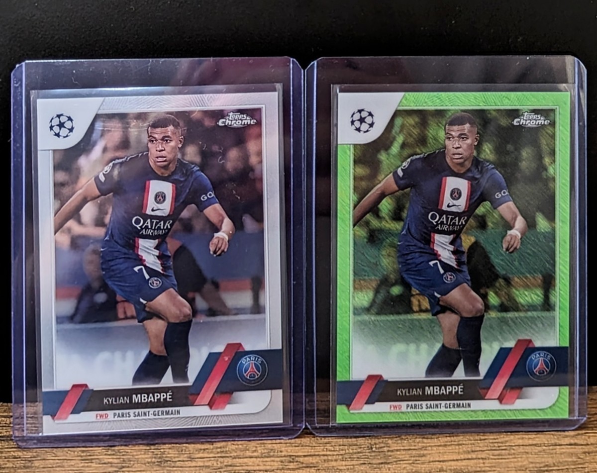 1円スタート 2023 Topps Chrome UEFA Champions League Kylian Mbappe Neon Green ...