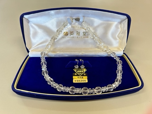 13474 英雅堂 天然水晶ネックレス イヤリング クリスタル アクセサリー 本水晶 白水晶 定価34000円(クリスタル、水晶)｜売買されたオークション情報、yahooの商品情報をアーカイブ ...