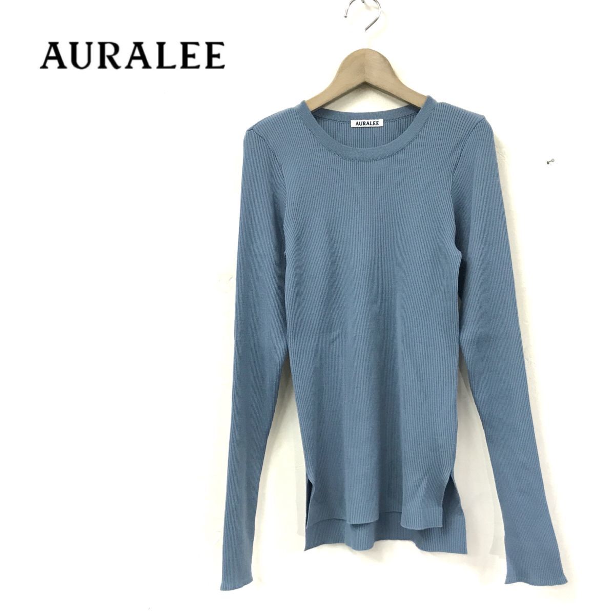 N2711-D AURALEE オーラリー リブクルーネックニット 長袖 セーター レディース size1 ブルー系 ウール100(Mサイズ)｜売買されたオークション情報、yahooの商品情報 ...