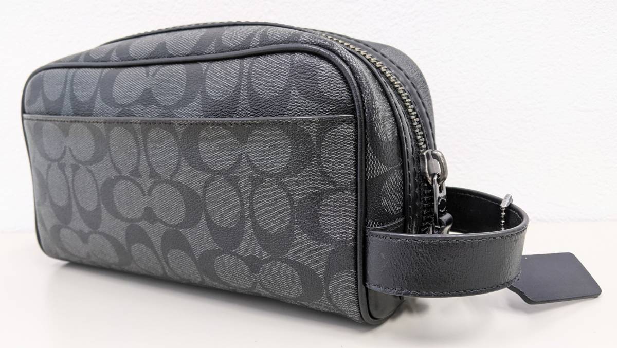 447 数回使用 COACH コーチ シグネチャー ハンドバッグ M2244-2515 メンズ レディース ポーチ クラッチバッグ ...