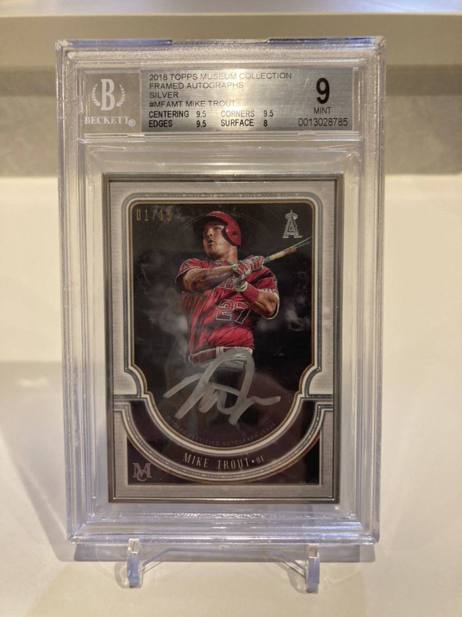 Mike Trout 1/15 2018 Topps Museum Collection Framed Autographs Silver ...