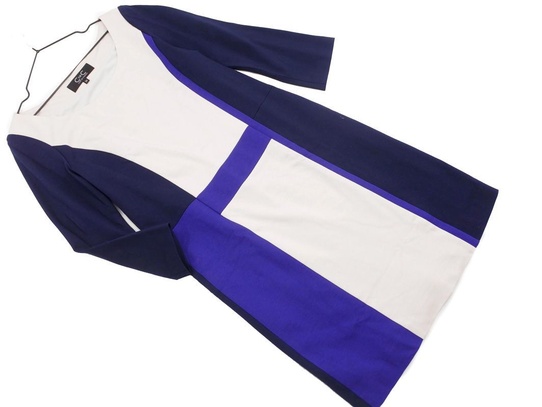 COUP DE CHANCE クードシャンス 切替 ワンピース size34/紺xベージュ eab8 レディース(ワンピース)｜売買された ...