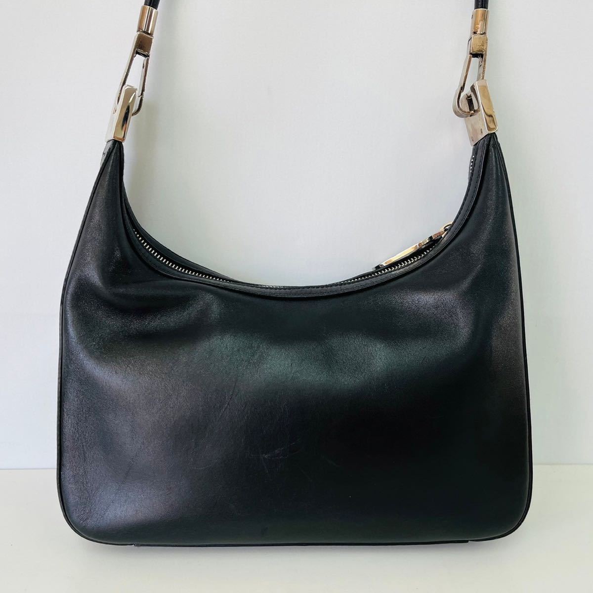 GUCCI グッチ 001 3812 002122 レザー ワンショルダーバッグ ハンドバッグ レディース ブラック系 K0123(その他 ...