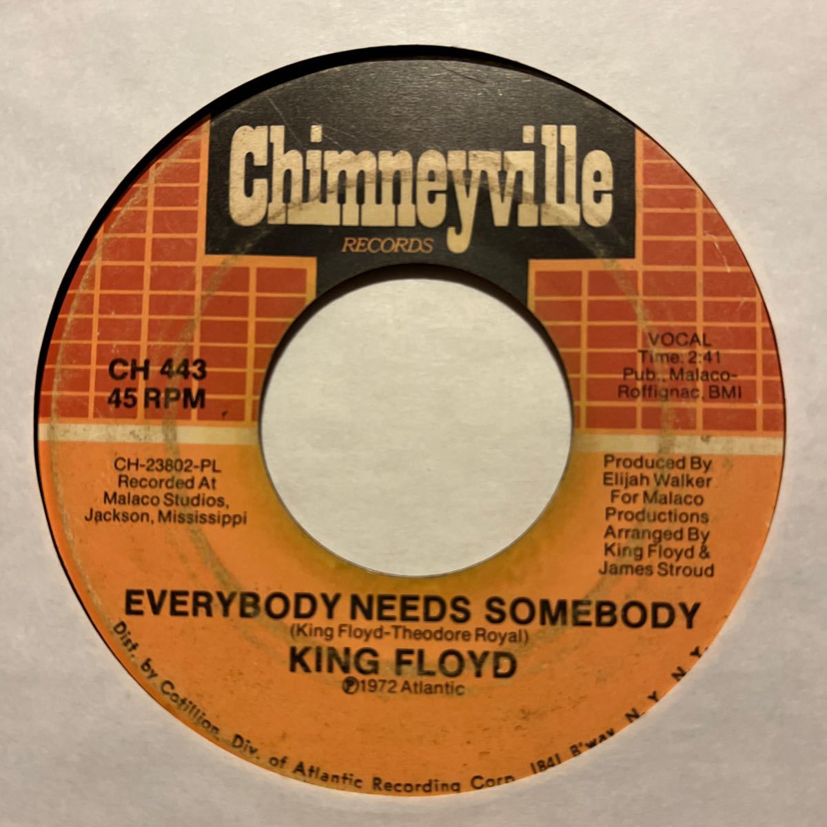 US盤 7インチ KING FLOYD # EVERYBODY NEEDS SOMEBODY / WOMAN DON'T GO ASTRAY ...