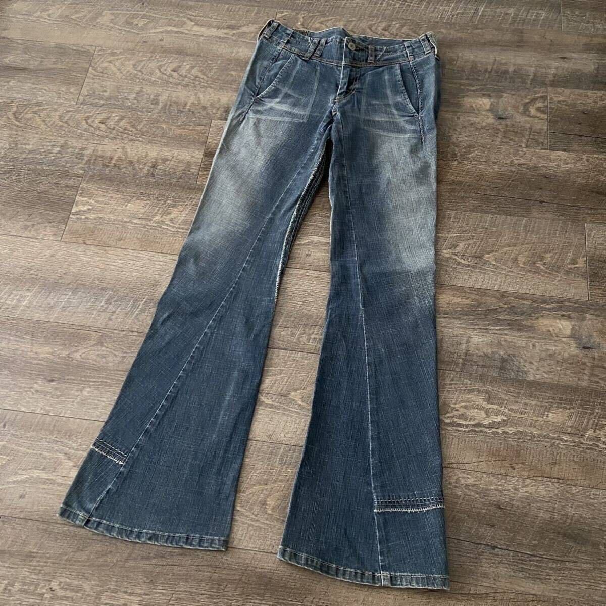 rare 00s marithe francois girbaud docking weathered flare denim pants ...