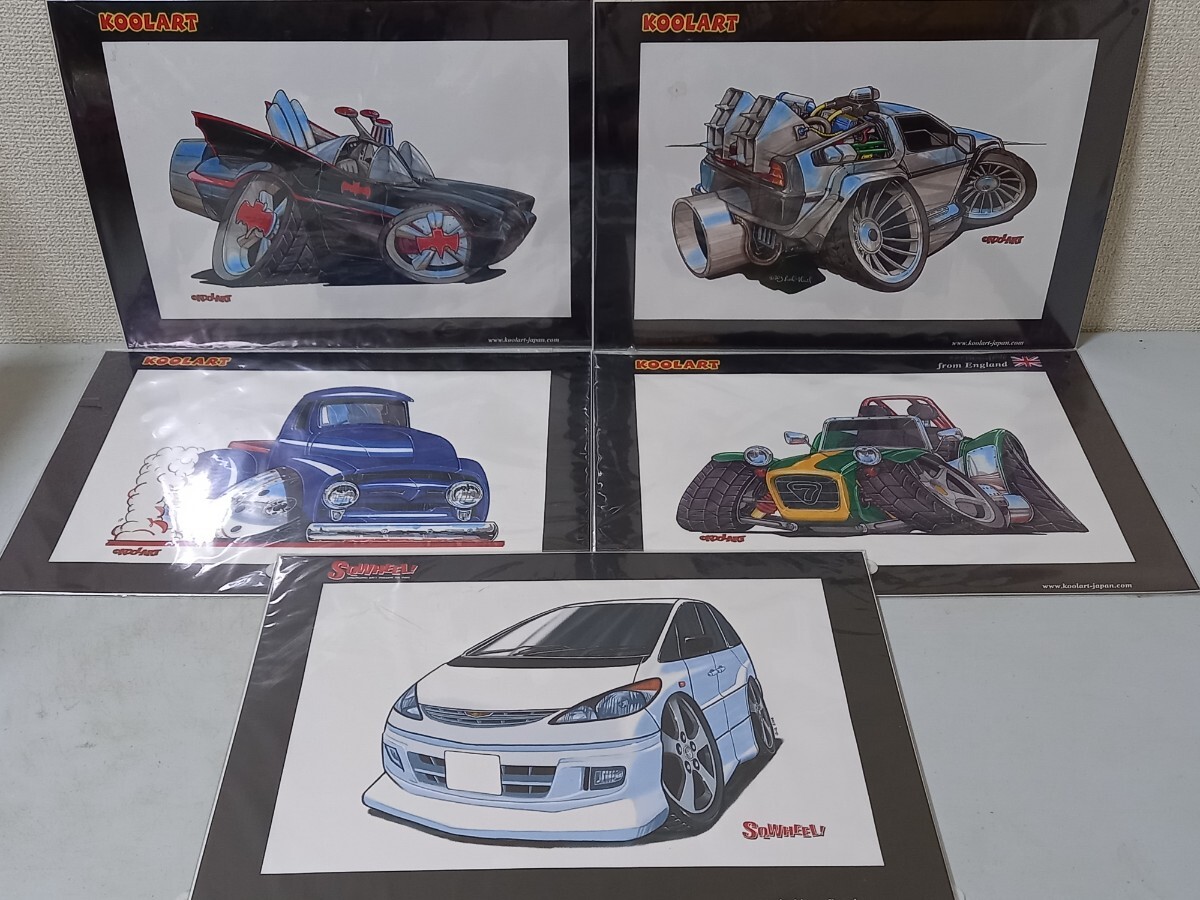 イラスト KOOLART SQWHEEL まとめて 5点 クールアート スキール デロリアン バットマンカー など(ポスター)｜売買された ...