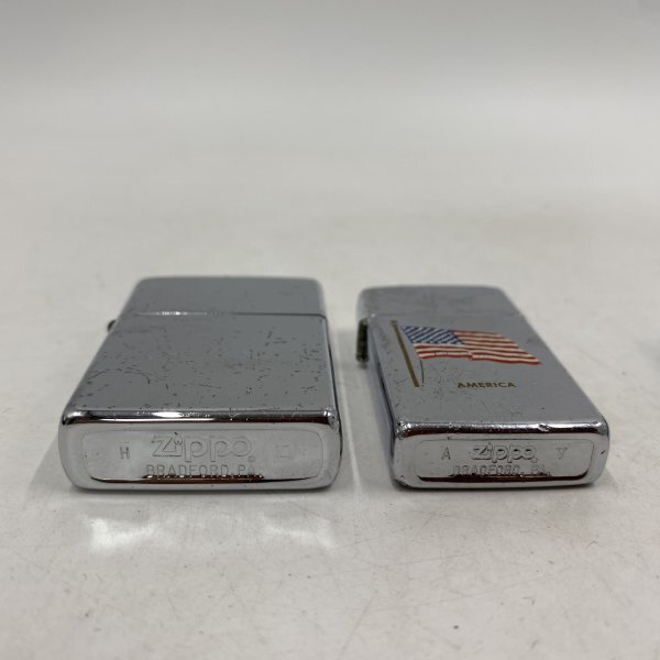 現状品 オイルライター Zippo x2 その他x3 シルバー＆America 星条旗 / US Air Force ...