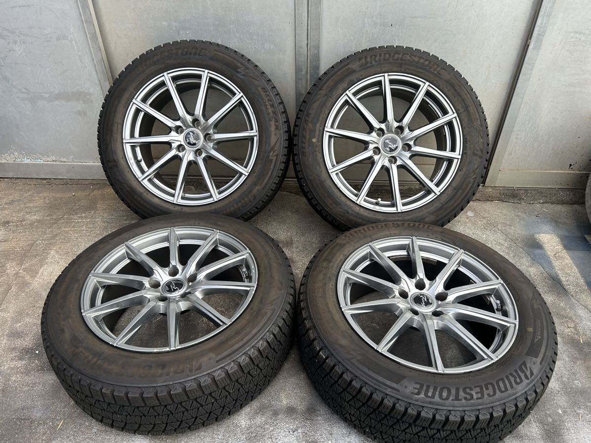 BRIDGESTONE 225/60R18 BLIZZAK DM-V3 バリ山冬MID EUNO STram 2019年 8J +42 114.3/H5 エクストレイルCR-V レクサスNX ...