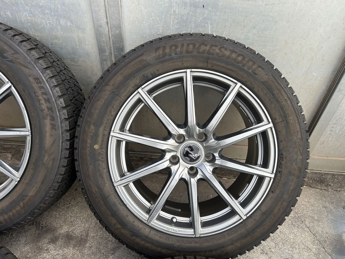 BRIDGESTONE 225/60R18 BLIZZAK DM-V3 バリ山冬MID EUNO STram 2019年 8J +42 114.3/H5 エクストレイルCR-V レクサスNX ...