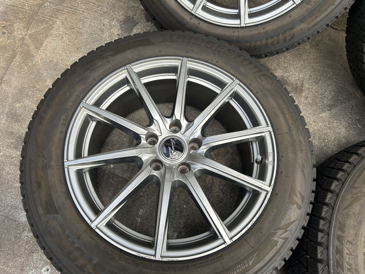 BRIDGESTONE 225/60R18 BLIZZAK DM-V3 バリ山冬MID EUNO STram 2019年 8J +42 114.3/H5 エクストレイルCR-V レクサスNX ...