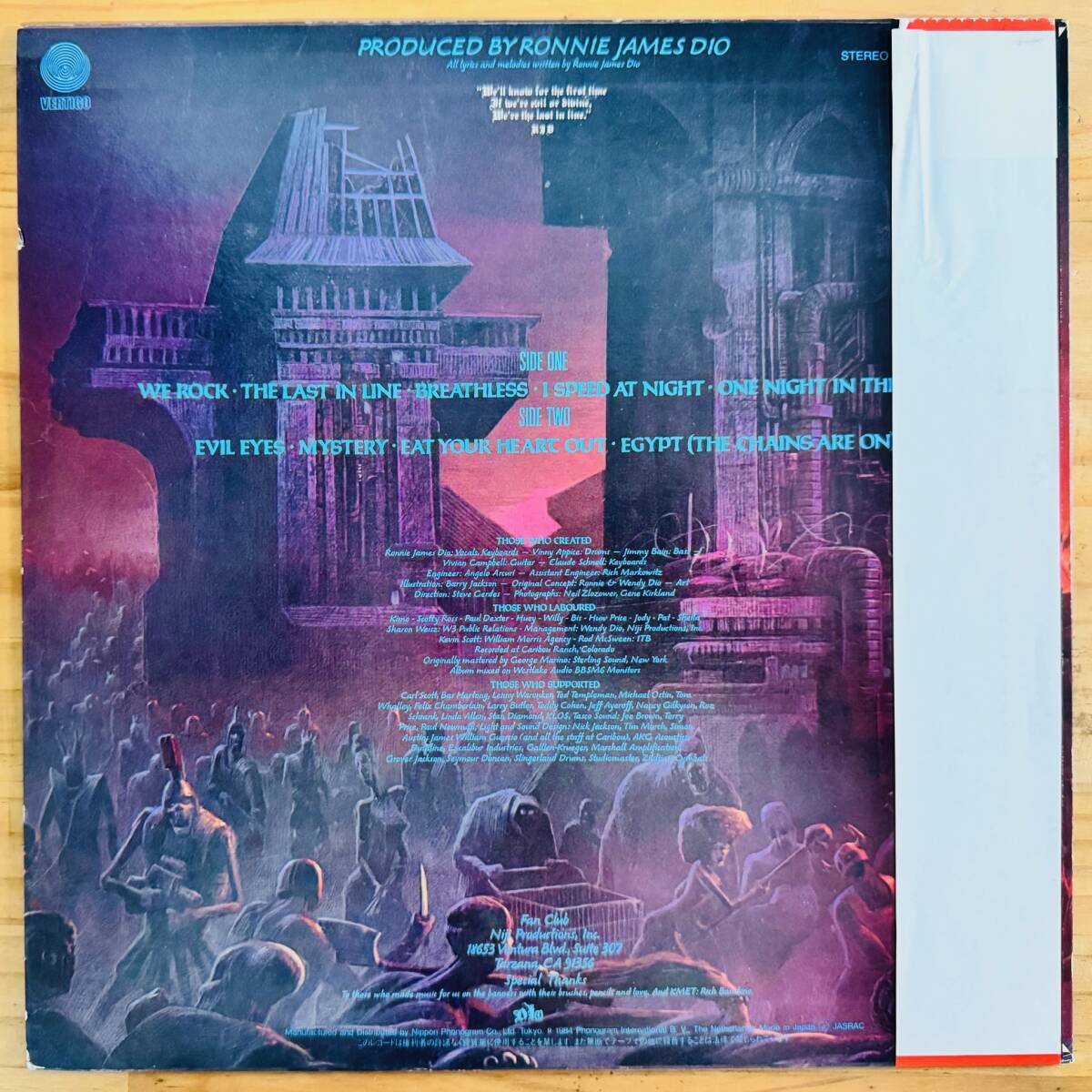 LP HR/HM/DIO/THE LAST IN LINE/VERTIGO 25PP-131/国内84年ORIG OBI 帯 美盤/ディオ/ラスト イン ライン/RONNIE JAMES ...