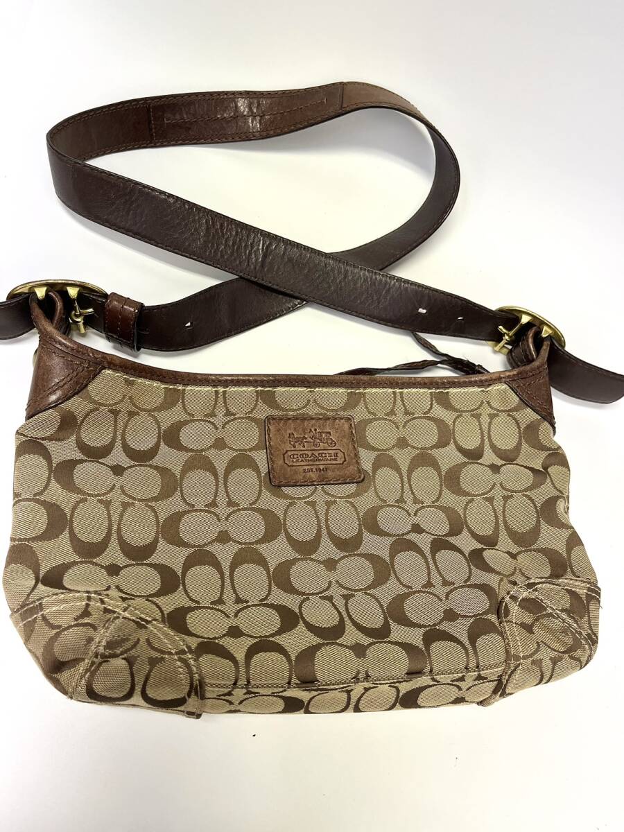 JL4-4037 COACH コーチ ショルダーバッグ シネグチャー No.K0868-12594 ベージュ 1円スタート(女性用)｜売買され ...