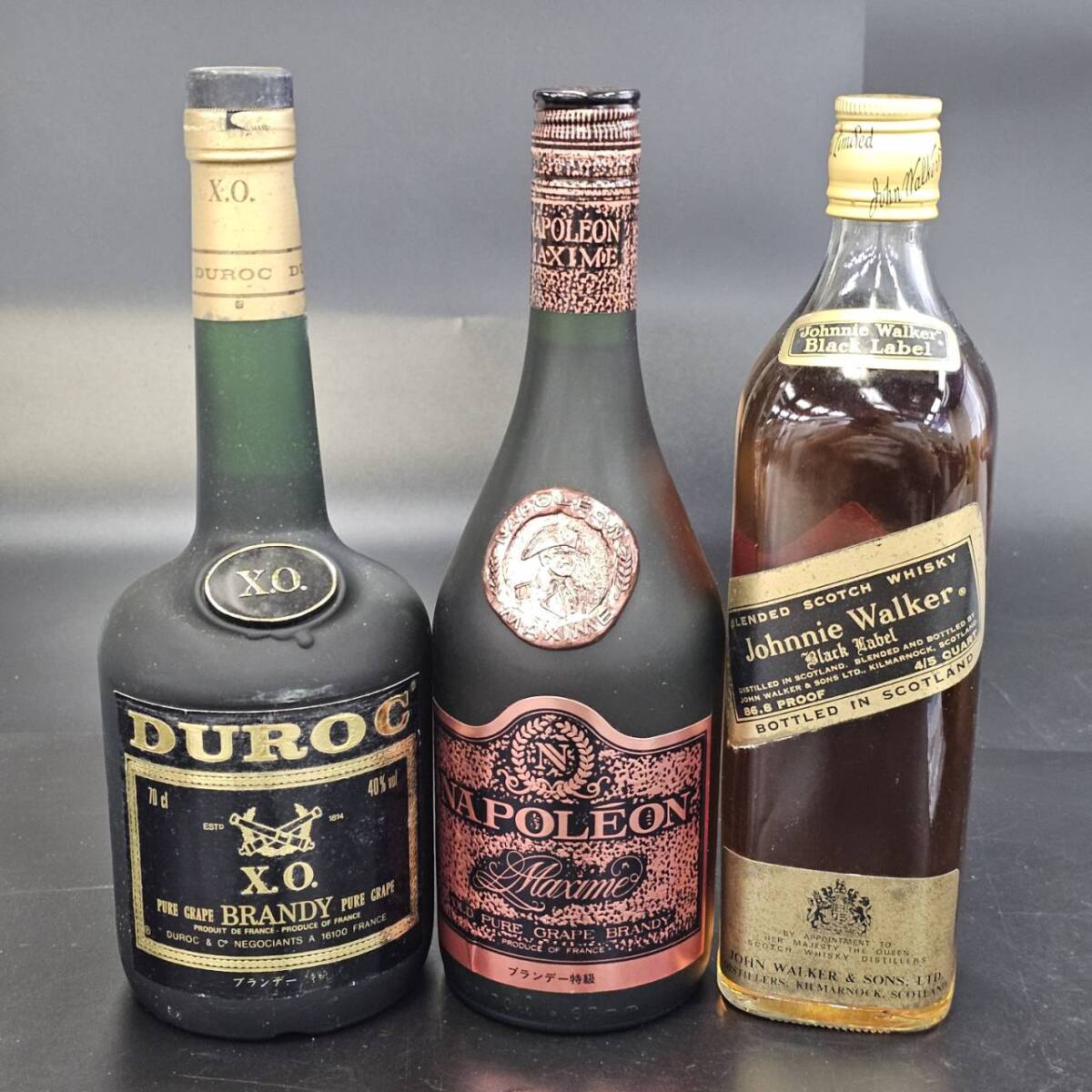 24仙/A057325-3/E101-642/NK3000 酒 同梱不可 3本まとめ DUROG XO BRANDY/NAPOLEON ...