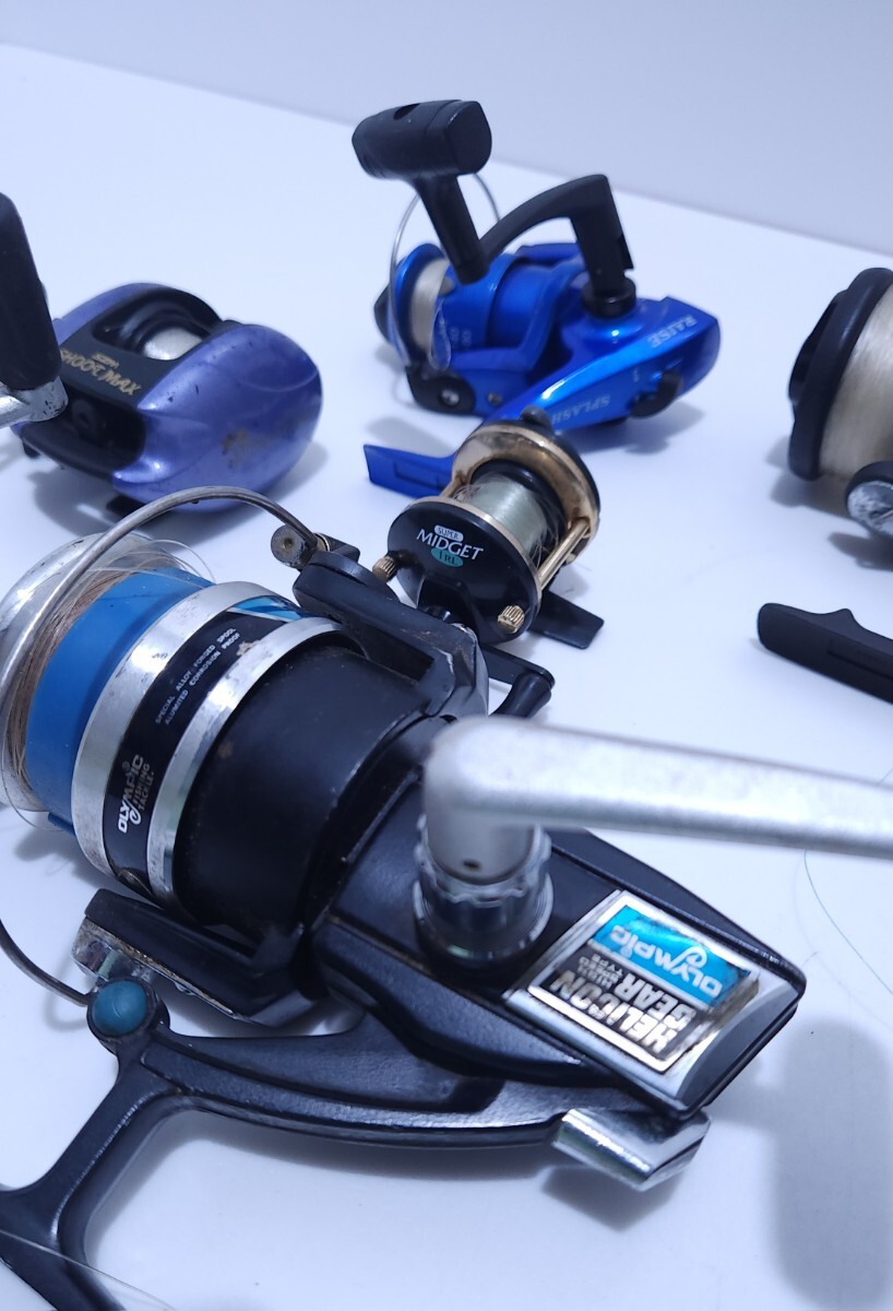 リール 釣具 まとめて 10点 Fines spin E2000 Super MidGet 1RL SZM Shoot Max Olympic FX-1 RYOBI Carbowin DX ...