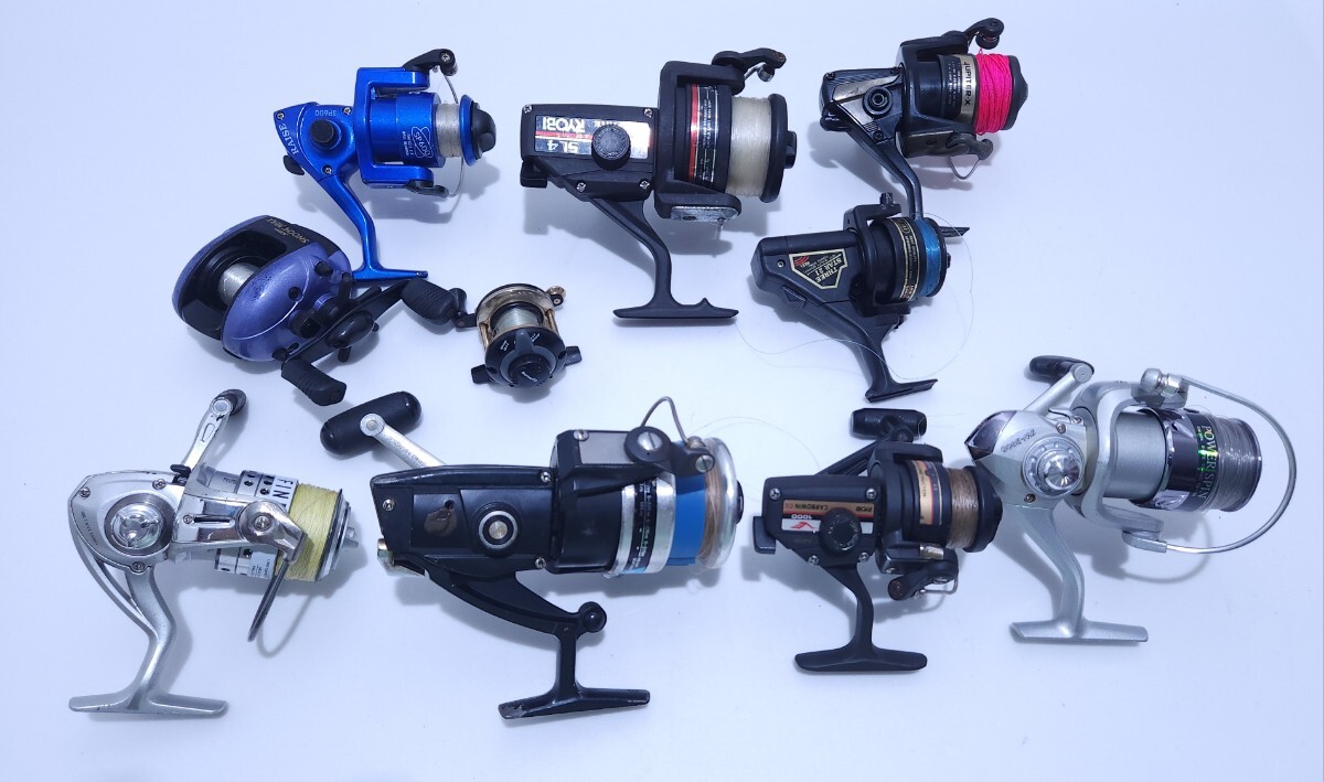 リール 釣具 まとめて 10点 Fines spin E2000 Super MidGet 1RL SZM Shoot Max Olympic FX-1 RYOBI Carbowin DX ...