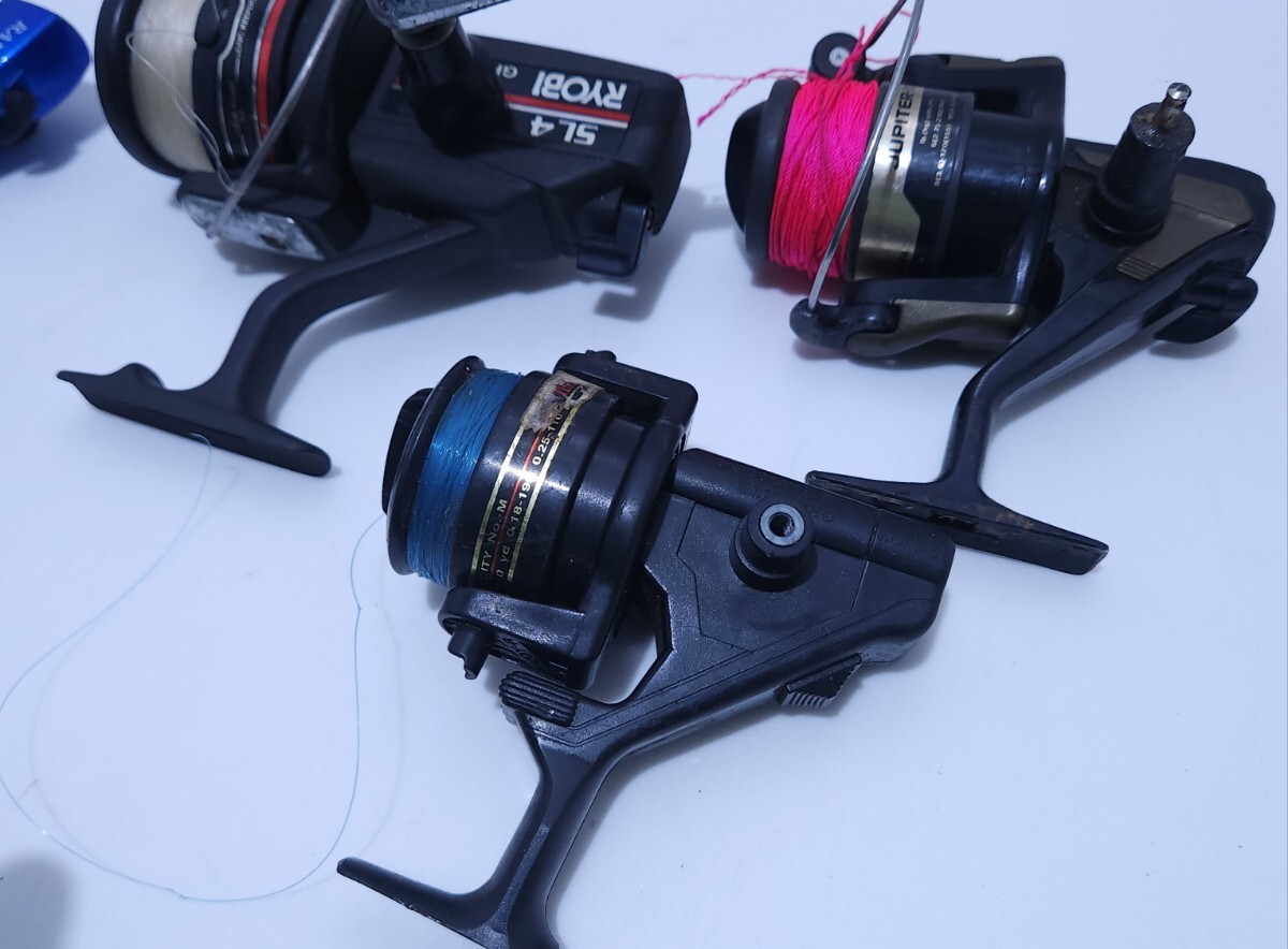 リール 釣具 まとめて 10点 Fines spin E2000 Super MidGet 1RL SZM Shoot Max Olympic FX-1 RYOBI Carbowin DX ...
