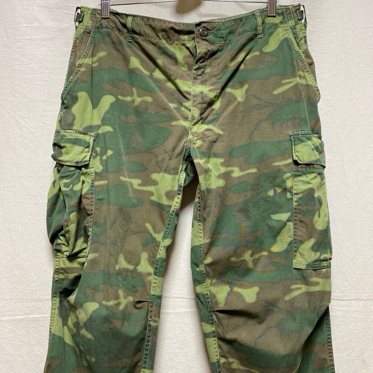 オールド US ARMY ERDL ジャングルファティーグパンツ ノンリップ ポプリン 60s 古着 ヴィンテージ 迷彩 カモフラ 米軍 ...
