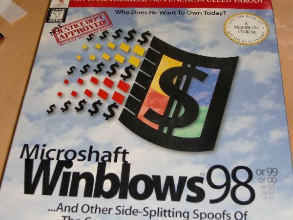 WINDOWS MICROSHAFT WINBLOWS 98 マイクロソフト パロディ(その他)｜売買されたオークション情報、yahooの商品 ...