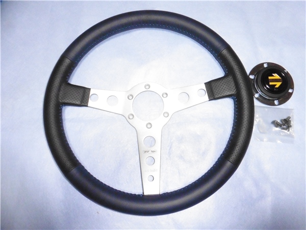 モモ MOMO PROTO TIPO 35mm ブラック＆ブルー(ステアリング、ハンドル本体)｜売買されたオークション情報、yahooの商品情報をアーカイブ公開 - オークファン（aucfan ...