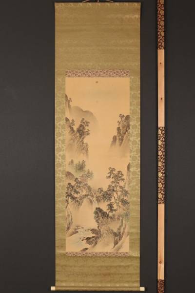 6556 一灯 x 山水図 宮田陽堂 池上秀畝師事 絹本 軸箱(山水、風月)｜売買されたオークション情報、yahooの商品情報をアーカイブ公開 - オークファン（aucfan.com）