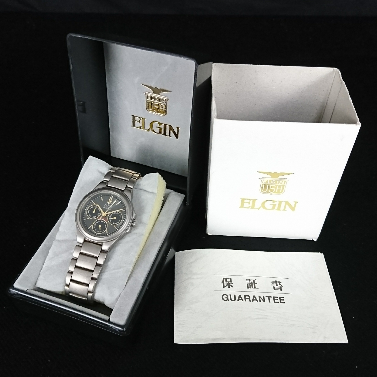 HK-31 ELGIN エルジン チタン 腕時計 クォーツ ALLTIANIMU 防水 DAY-DATE FK371 電池切れの為ジャンク扱い(エルジン)｜売買されたオークション情報 ...