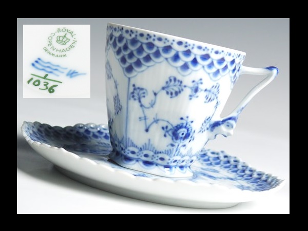 n745 ロイヤルコペンハーゲン ブルーフルーテッド フルレース 顔付 カップ&ソーサー(ロイヤルコペンハーゲン)｜売買されたオークション情報 ...