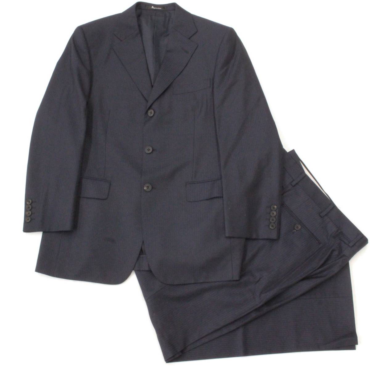 アクアスキュータム ストライプ柄 3Bシングルスーツ サイズ94A6 良好 ネイビー/ウール100％/ビジネス/9278-HA0518(男性用)｜売買されたオークション情報、yahooの商品 ...