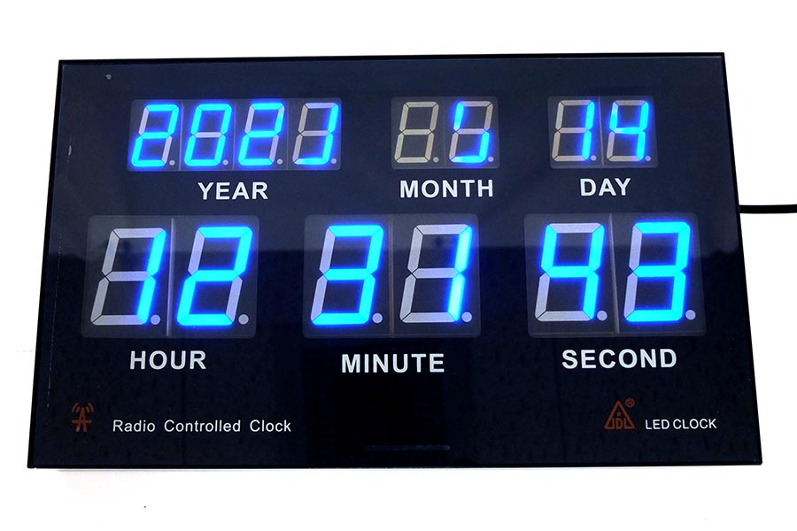 JDL LEDクロック Radio Controlled Clock 時計 年月日時分秒デジタル表示 W40×D5×H24cm(デジタル)｜売買されたオークション情報、yahooの商品情報を ...