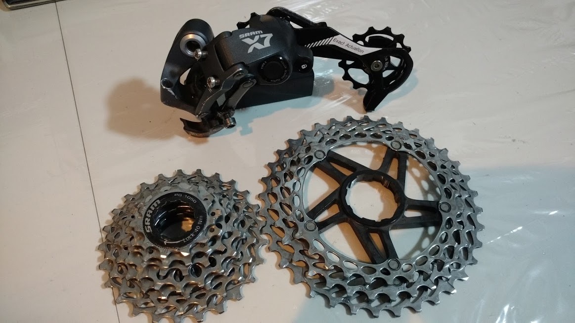 SRAM X7 Type2 ミドルケージ 13T SRAM PG-1050 11-36T 10speed セット(リアディレイラー)｜売買され ...