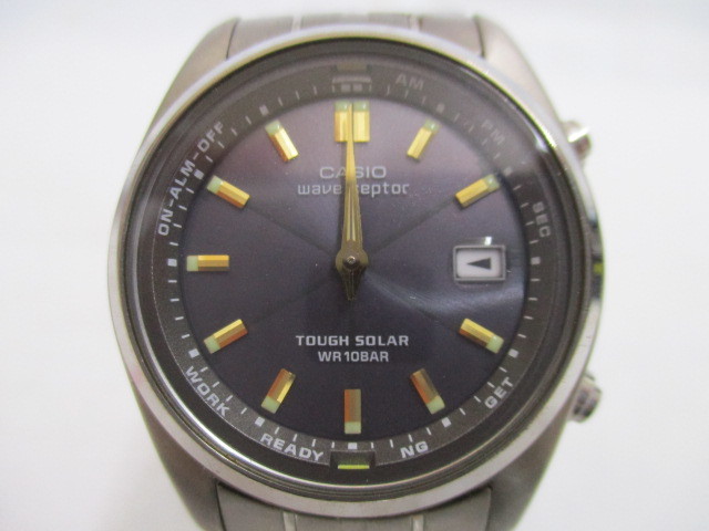 CASIO カシオ wave capter 3721 WVQ-110TDJ タフソーラー 電波腕時計 10気圧防水 不動品 1円スタート ...