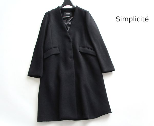 Simpliciteサンプリシテ 上品大人感 Vカラーウールチェスターコート黒M(Mサイズ)｜売買されたオークション情報、yahooの商品情報をアーカイブ公開 - オークファン（aucfan.com）