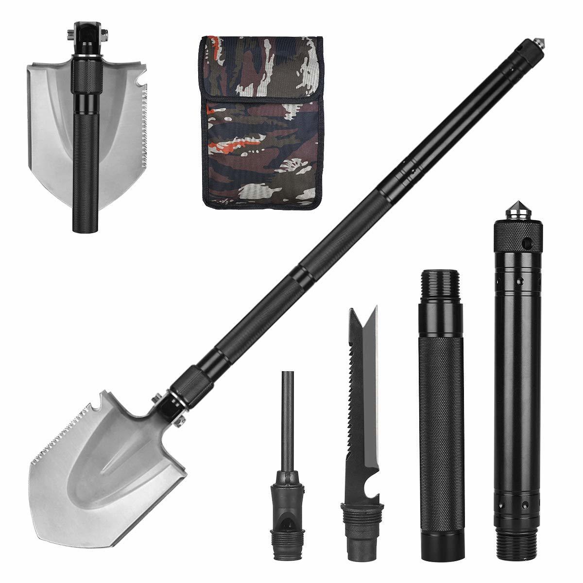 多機能シャベル 折り畳みスコップ 車載 スコップ DINOKA 緊急ツール 災害対策 ガーデニング アウトドア 除雪 園芸 旅行 X3705 ...